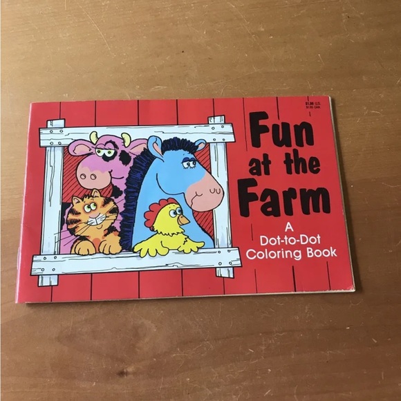 Toys | Vtg 1989 Fun At The Farm Dot To Dot Coloring Book Watermill ...
